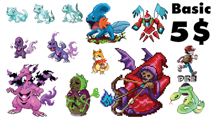 Create professional pixel art, animation fakemon for you by Johnweed777 ...