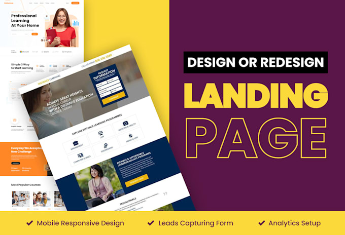 Build converting unbounce landing page, instapage, wordpress, wix ...
