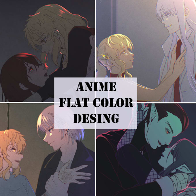 Draw your character or fanart in anime style flat color by Chii_chan ...