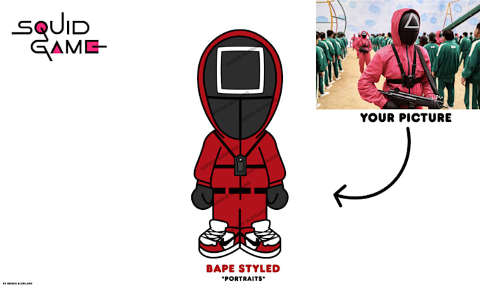 Create a bape style cartoon character by Sergio_designs | Fiverr