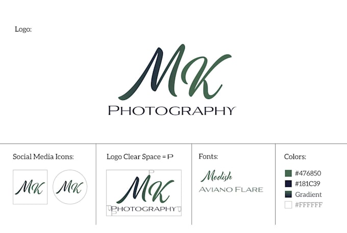 Design your signature script text logo and brand identity style guide ...