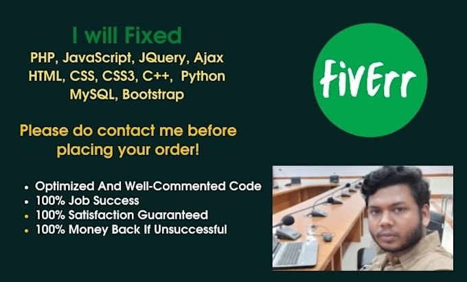 Fixed php javascript jquery ajax html css mysql python by Sagarmarch ...