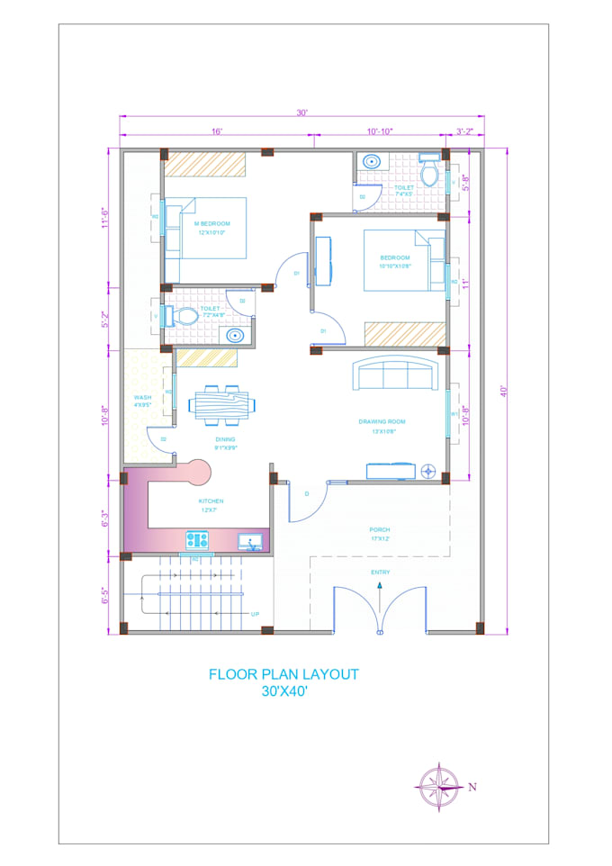 Make and redraw architectural drawings in autocad by Mighty_cad | Fiverr