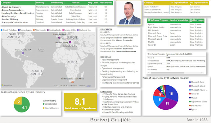 Create your resume in powerbi by Borivoj_mbe | Fiverr