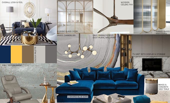 Create splendid mood boards and style boards , color options by ...