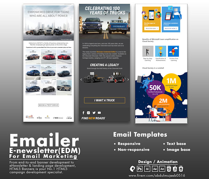 Develop an html for your email template design and email design by ...