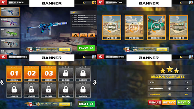 Design the eye catching ui ux for your game by Qadeersheikh | Fiverr