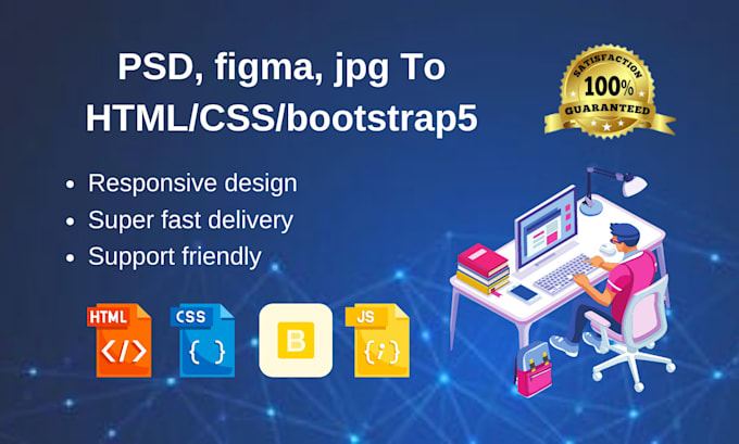 Convert psd, figma to html in 24 hours by Pro_coder43 | Fiverr