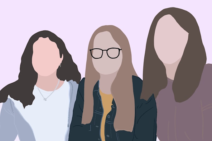 Illustrate any family and friends pictures by Itsjuliax | Fiverr