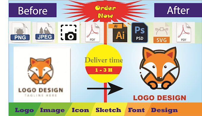 Vector tracing, redraw logo within 2 hours by Naeem110082 | Fiverr