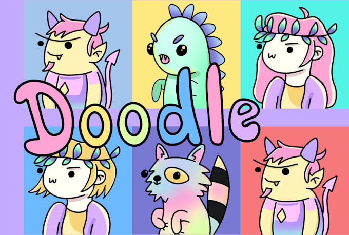 Create nft character collection in doodles, chibi style by Lapseni | Fiverr