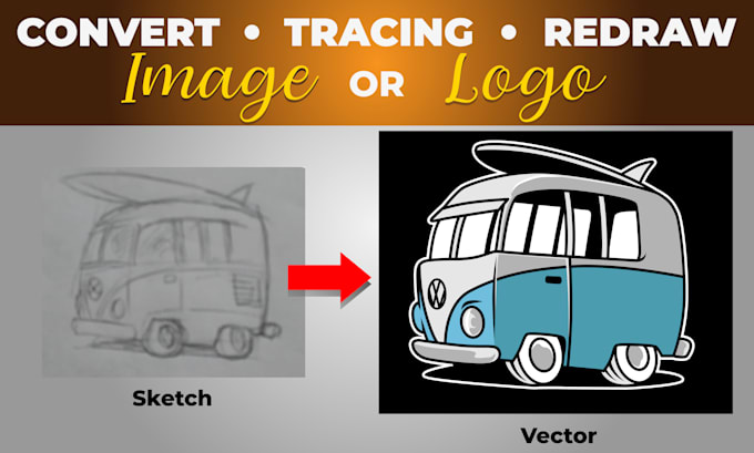 Tracing vector, redraw image and logo, from sketch to vektor by ...