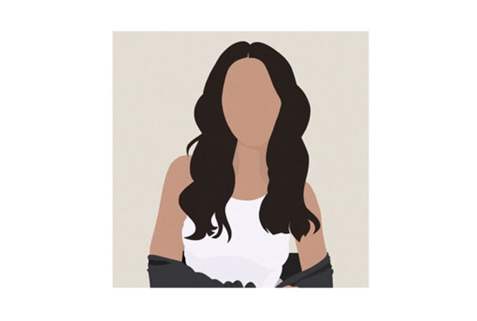 Minimalist digital portrait , faceless illustration by Melisvivis | Fiverr