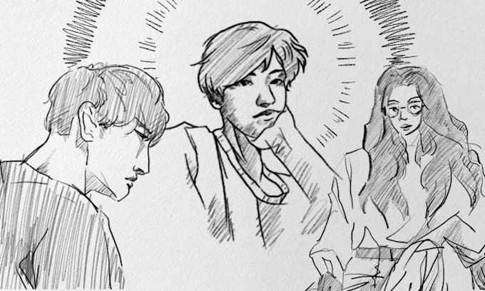 Hand draw unique minimalist portrait by Aiyoko | Fiverr