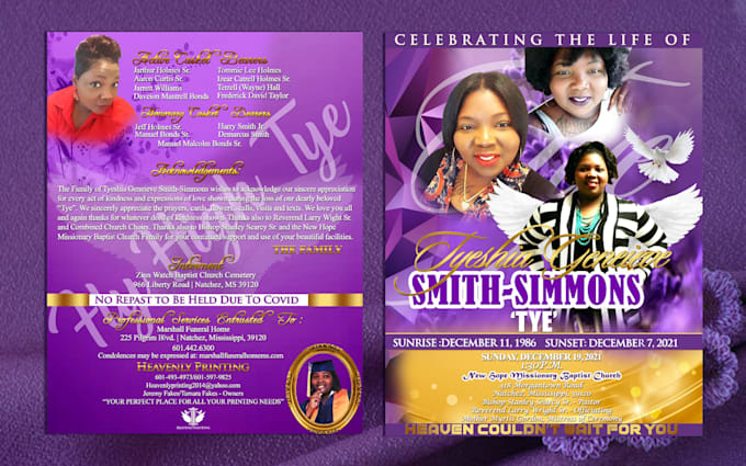 Design nice funeral invitation and program by Liam_graphix | Fiverr