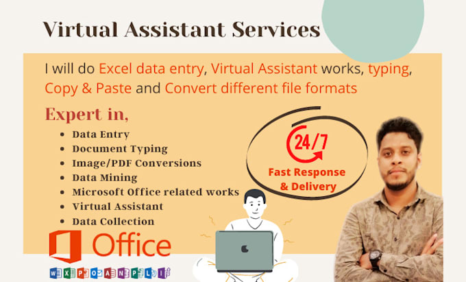 Do excel data entry, virtual assistant, typing, copy paste, convert file format by Viki_designer ...