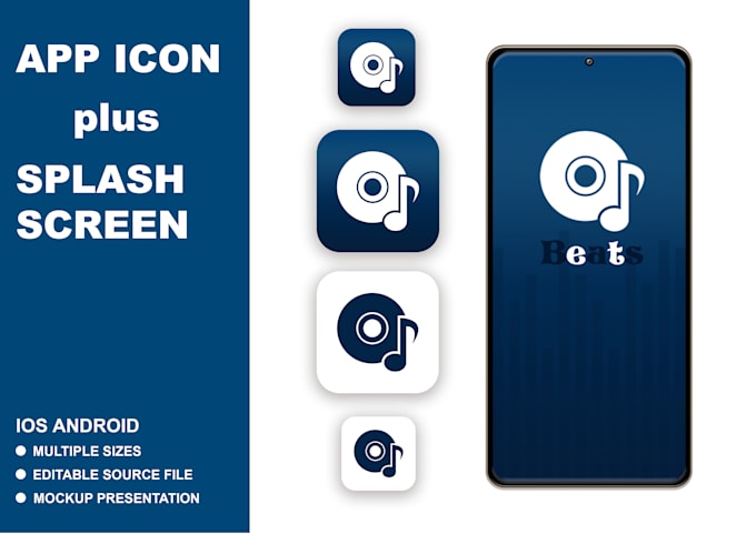 Design flat splash screen and app icon for your mobile app by Pixxel ...