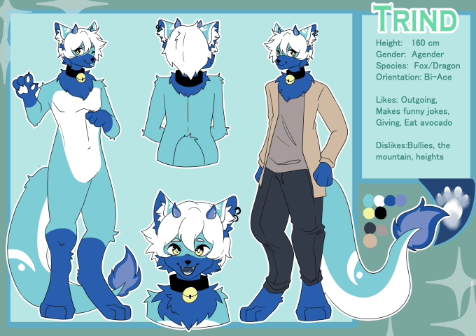Draw reference sheet for your furry character by Trindarts | Fiverr