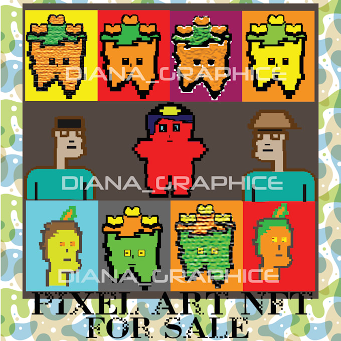 Make nft pixel art character by Diana_graphics | Fiverr