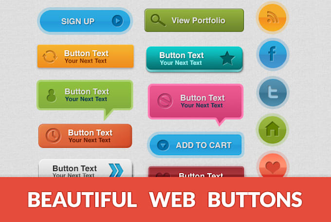 Create you 4 beautiful web buttons by Iulian_neagoe | Fiverr