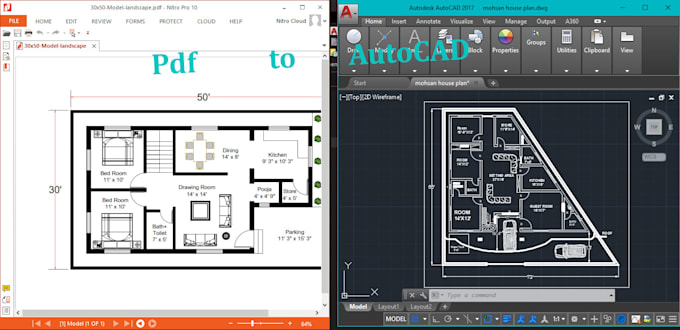 Convert blueprint,picture and pdf to autocad file by Mustdoneontime | Fiverr