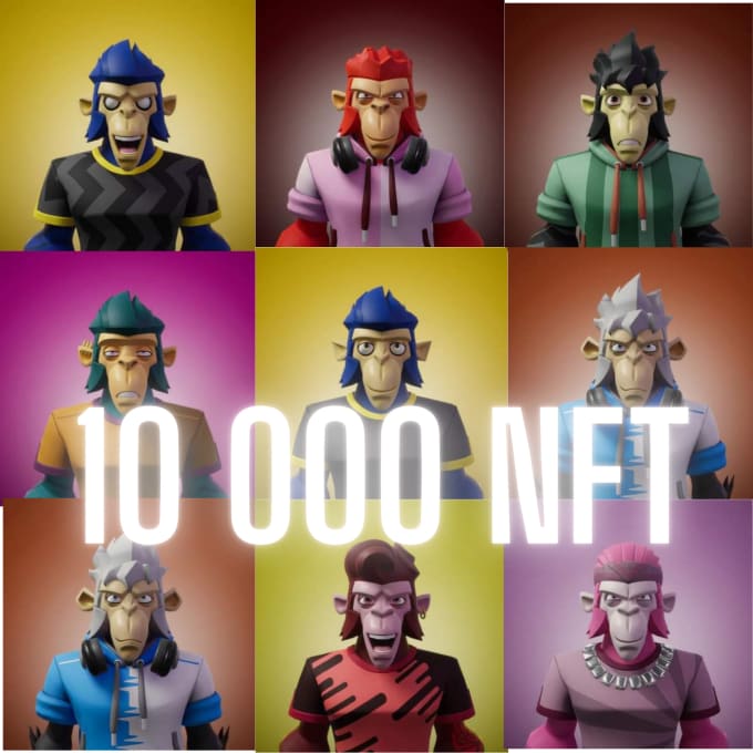 Create unique nft art collection with 1000, 5k, 10k nfts by Zaintariq17 ...