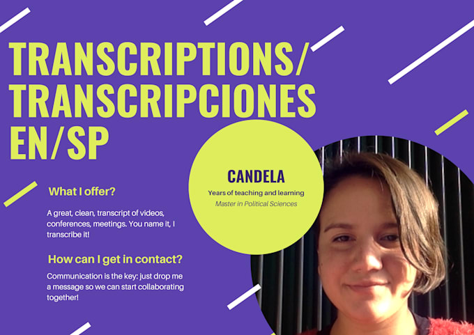 Perfect transcripts and translations in en or sp by Candeve | Fiverr