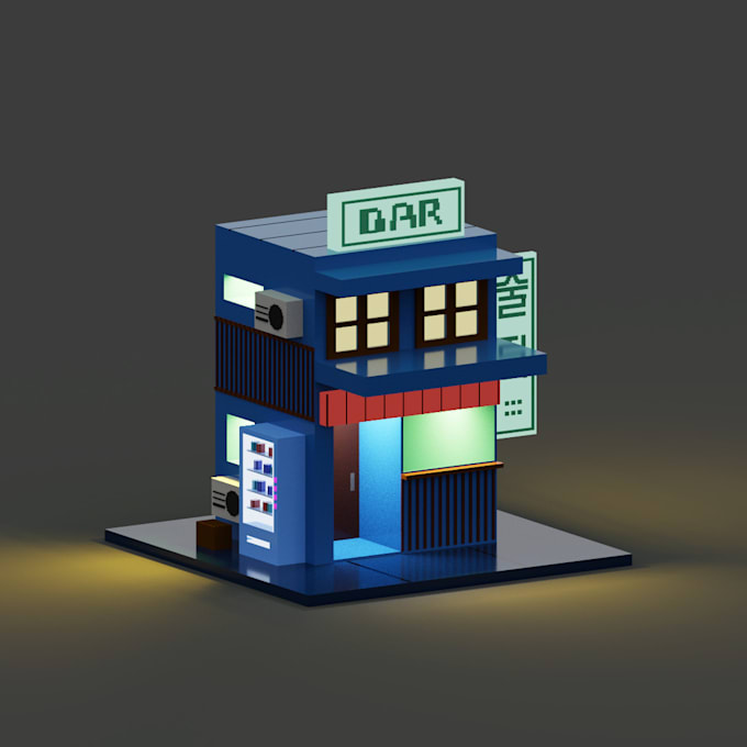 3d pixel art your building by Monjeart | Fiverr