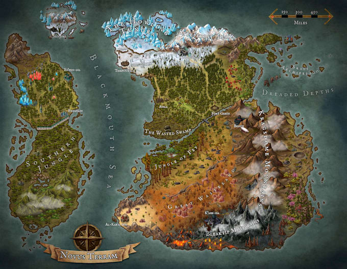 Create a colorful dnd world map by Thewrathofkhan | Fiverr