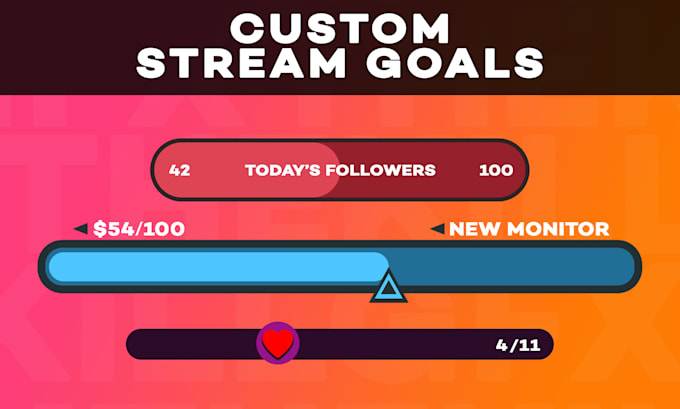 Code and design custom stream goals by Thekillgfx | Fiverr