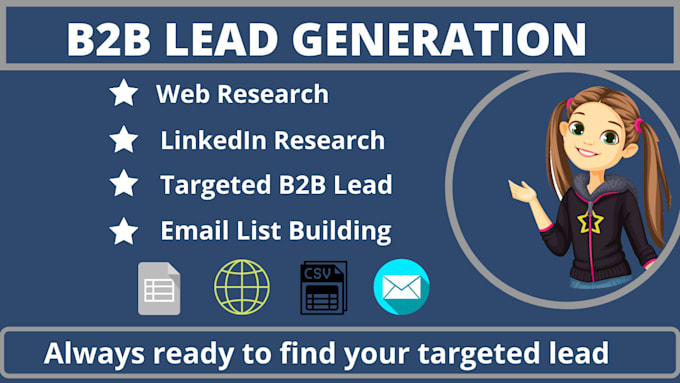 Find niche targeted email list and b2b lead generation by Judystone | Fiverr