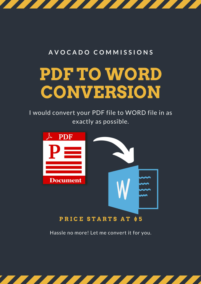 Convert pdf file into word file by Avocado_acads | Fiverr Convert pdf file into word file by Avocado_acads | Fiverr