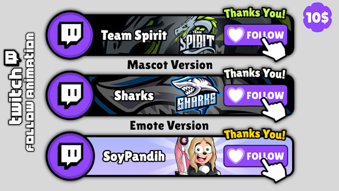 Create awesome follow animation for twitch by Vanebriel160417 | Fiverr