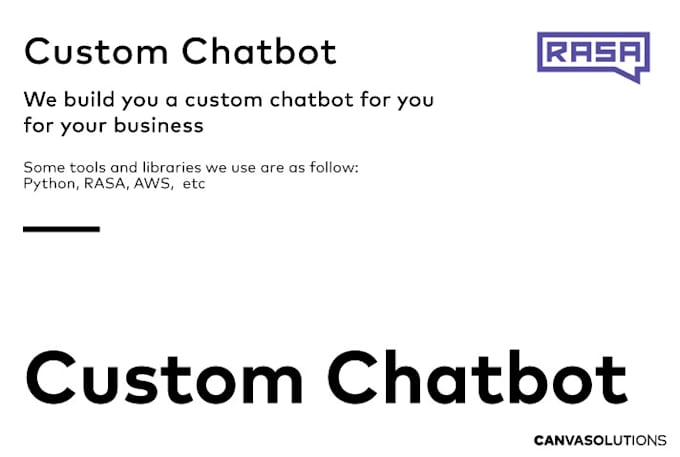 Make custom chatbots on rasa by Canvasolution | Fiverr