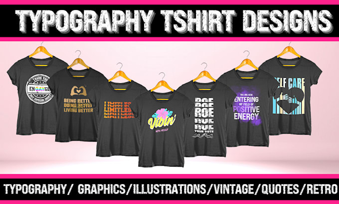 Create custom bulk typography tshirt designs for amazon merch, printful ...