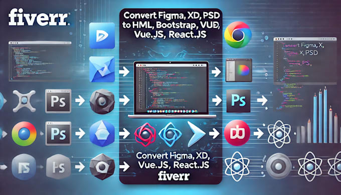 Convert figma, xd, psd to html, bootstrap, vuejs, reactjs by Usman_kr | Fiverr