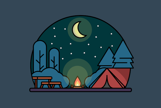 Draw a cute and simple landscape or scenery illustration by Adamgnt121 ...