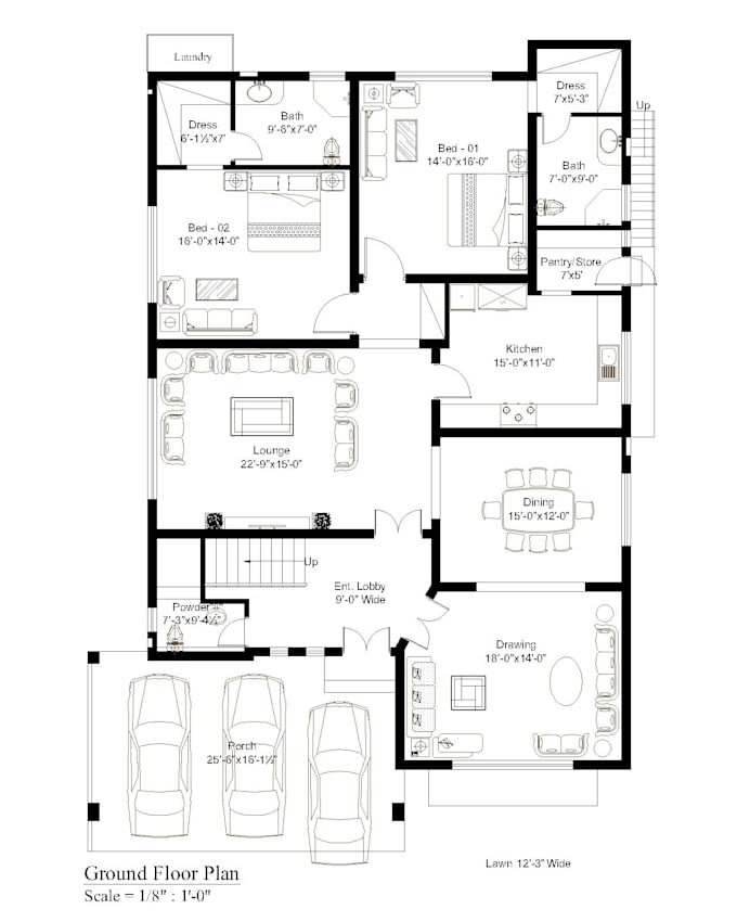 Make 2d autocad architectural drawings and structural floor plans by Draft360 | Fiverr