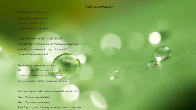 Write poems for you to express any emotions and nostalgic moments you ...