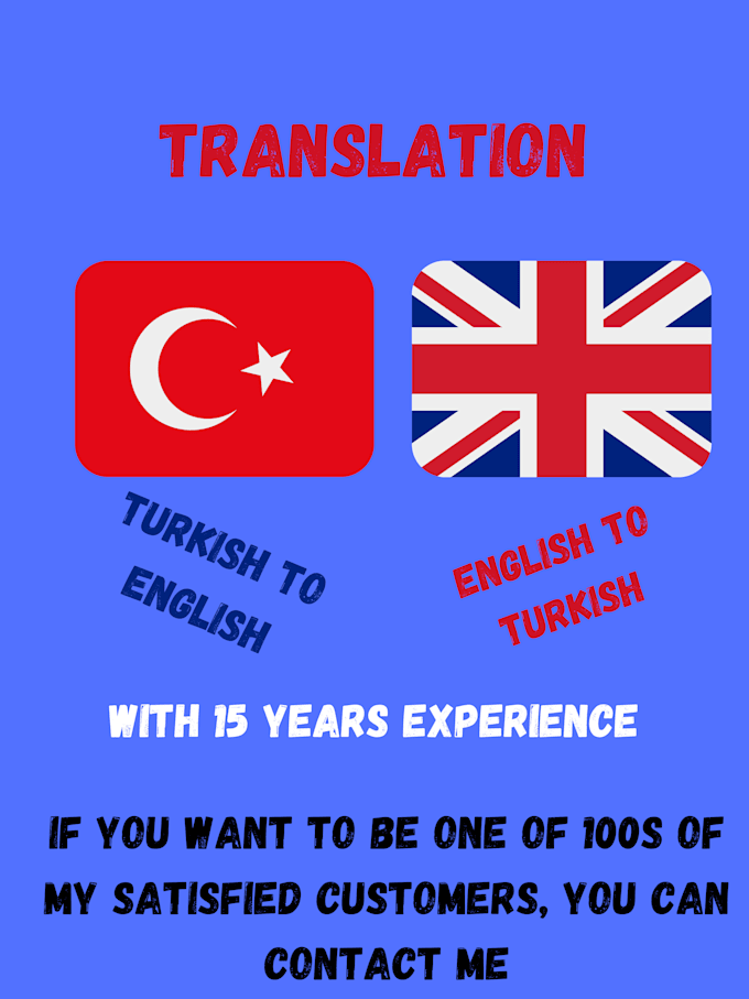 Translate from english to turkish and vice versa by Translatorizi | Fiverr