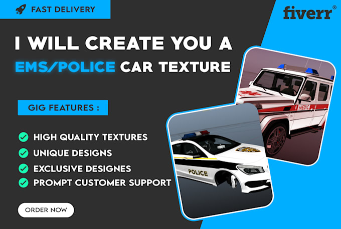 Design custom livery for fivem ems, police