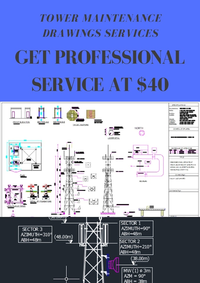 Do full tower maintenance drawings by Oliverogolla | Fiverr