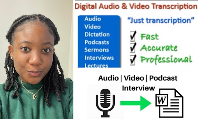 Quick and efficient transcribing of audio files by Vanyaedwards | Fiverr