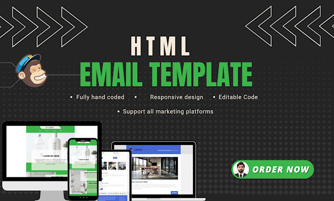 Design professional responsive html email template or newsletter in 24 ...