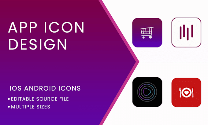 Design app icons for android and ios by Momalanwar | Fiverr