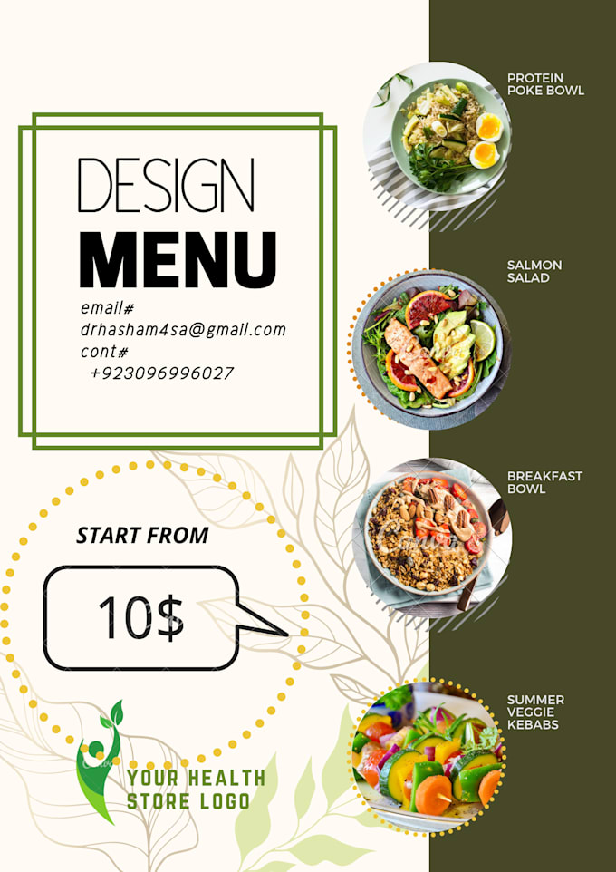 Design modern and professional restaurant menu design and logo by ...