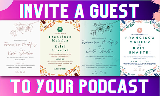 Create an invitation for your next podcast speaker by Iemashish | Fiverr
