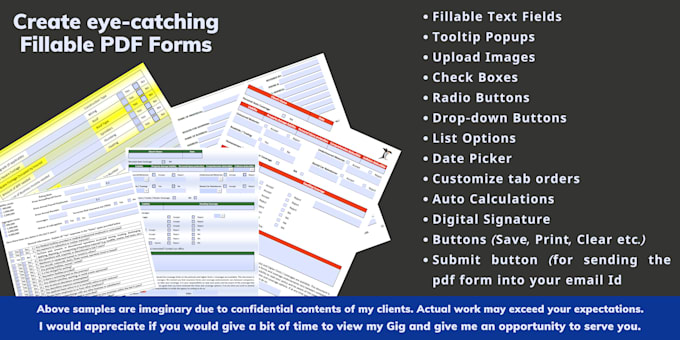Create eye catching fillable pdf form by Bimantalukdar | Fiverr