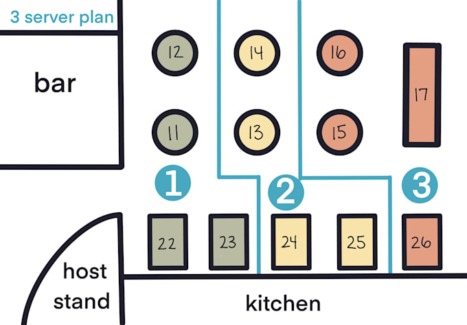 Create a host seating chart for your restaurant by Nicolerenee03 | Fiverr