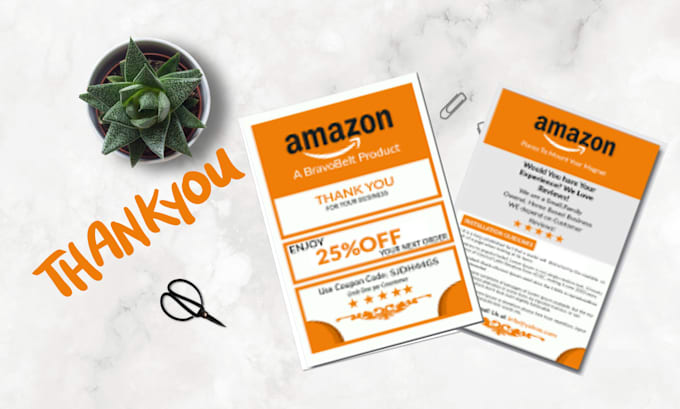 Design amazon thank you card, product insert, package insert and ...